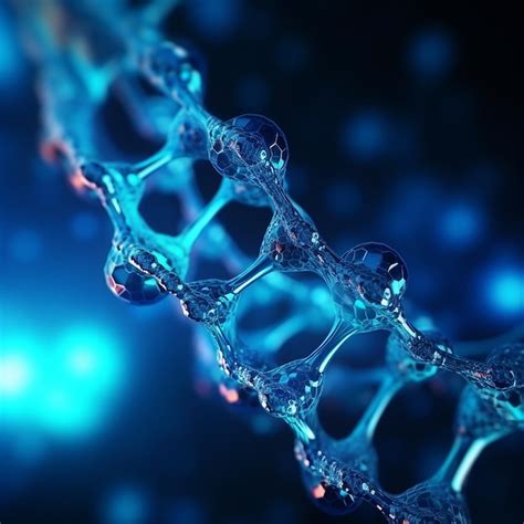 Premium Photo Glowing Blue Molecular Structure Dna Close Up