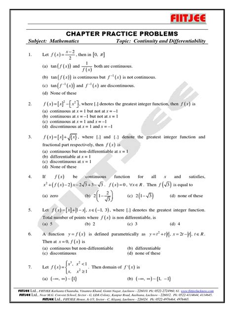 Cpp Continuity And Differentiability Pdf Function Mathematics