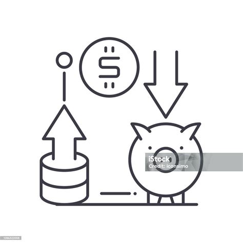 비용 및 이점 아이콘 선형 격리 된 그림 얇은 줄 벡터 웹 디자인 기호 흰색 배경에 편집 가능한 스트로크와 개요 개념 기호 가격에 대한 스톡 벡터 아트 및 기타 이미지