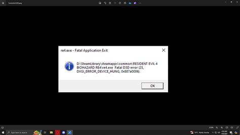 Fatal Error Bug Rresidentevil