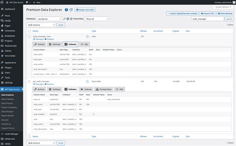 Manage Tables And Views Wp Data Access