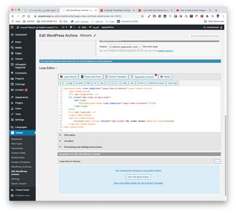 I Cant Edit The Archive For Custom Post Type Using Block Editor Toolset