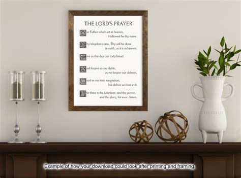 The Lords Prayer Printable Wall Art Digital Download Two Sizes