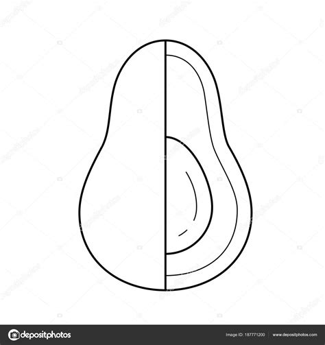 Avocado Vector Line Icon Stock Vector By ©visualgeneration 187771200
