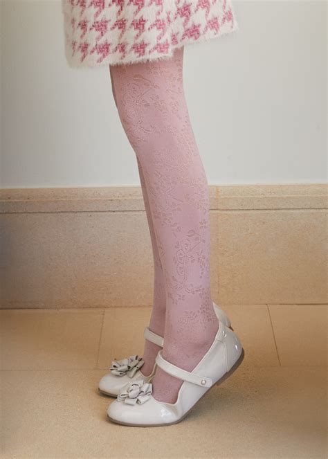 Panty Jacquard Niña Rosa Abel And Lula