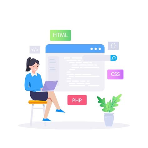 Premium Vector Web Development Modern Flat Design Vector Concept
