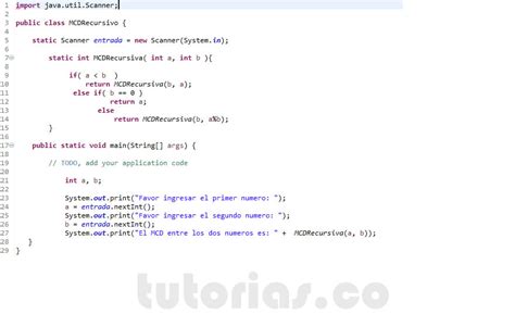 Recursividad Java Maximo Comun Divisor Recursivo Tutorias Co