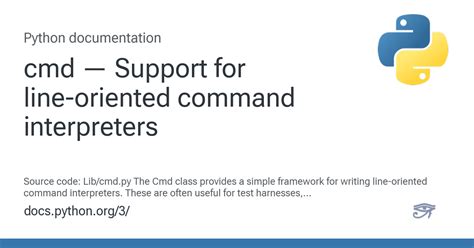 Cmd — Support For Line Oriented Command Interpreters — Python 3150a1 Documentation