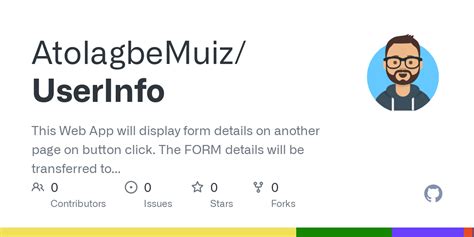 Github Atolagbemuizuserinfo This Web App Will Display Form Details