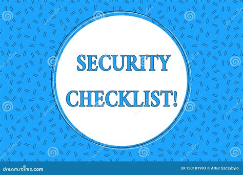 Word Writing Text Security Checklist Business Concept For Protection Of Data And System Guide