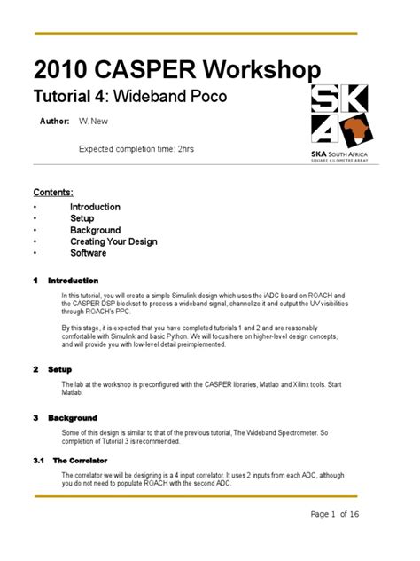 2010 Casper Workshop Tutorial 4 Wideband Poco Pdf Analog To Digital Converter