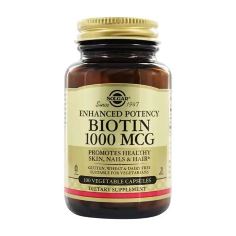 Біотин (Biotin) 1000 мкг 100 капсул Solgar Купити - Biovit.ua