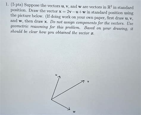 Solved Pts Suppose The Vectors U V And W Are Chegg