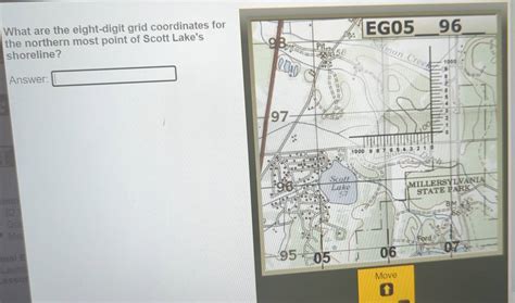 Solved What Are The Eight Digit Grid Coordinates For The Northern Most Point Of Scott Lakes Sh