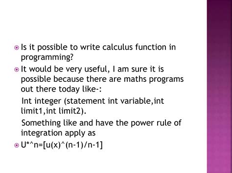 Use Of Calculus In Programming Pptx