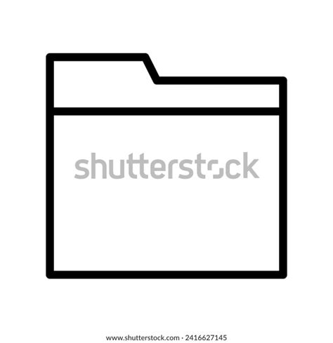 Simple Black Outline Folder Icon On Stock Vector Royalty Free 2416627145 Shutterstock