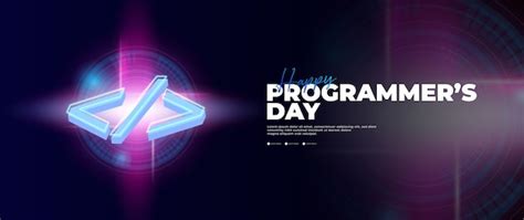 Premium Vector Happy Programmers Day Banner In Modern Style