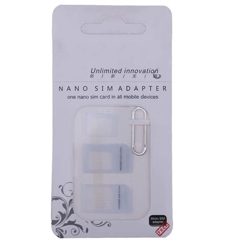 Jual Nano SIM Card Adapter 4 In 1 Micro Sim Adapter With Eject Pin Key Retail Package For