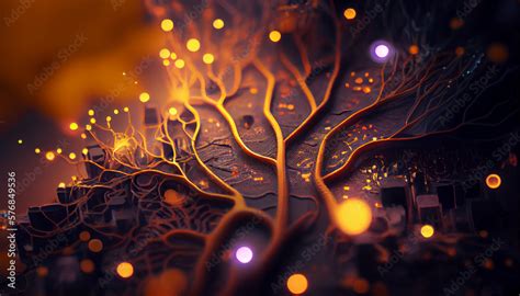 artful depiction of a neural network ai illustrated virtual neurons
