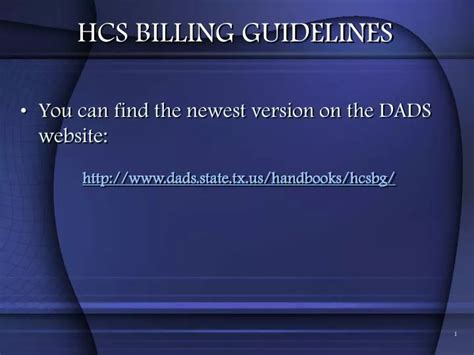 Ppt Hcs Billing Guidelines Powerpoint Presentation Free Download Id 1690237
