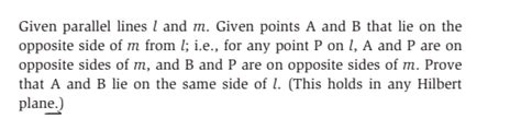 Solved Given Parallel Lines L And M Given Points A And B Chegg Com