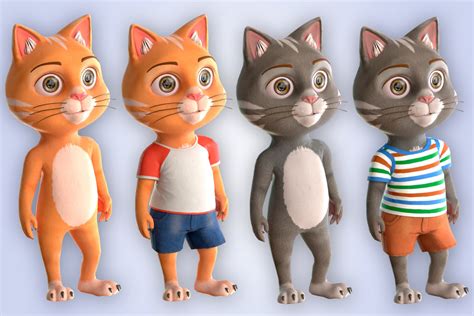Cartoon Cat Set Characters Unity Asset Store