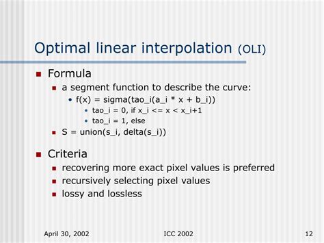 Ppt Optimal Linear Interpolation Coding For Server Based Computing Powerpoint Presentation