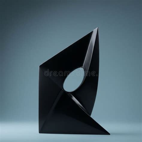Modern Abstract Sculpture Featuring A Sleek Angular Design With Two Sharp Triangular Stock