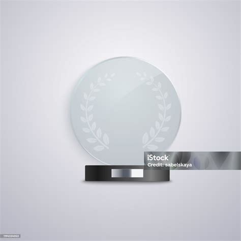 빈 실버 플라크와 검은 베이스에 현실적인 유리 원 상 모형 트로피에 대한 스톡 벡터 아트 및 기타 이미지 트로피 0명 Championship Istock