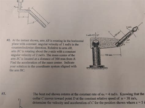 Solved 2 Ndis 2 At The Instant Shown Arm AB Is Rotating Chegg Com