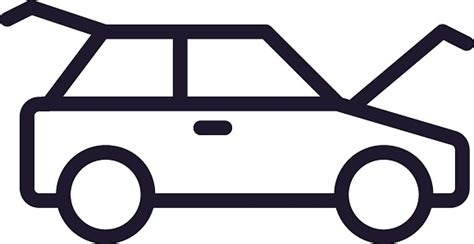 격리된 흰색 배경에 있는 자동차의 한 줄 아이콘입니다 모바일 앱 웹 디자인 웹 사이트 온라인 상점 등을위한 고품질 편집 가능한 스트로크 0명에 대한 스톡 벡터 아트 및 기타