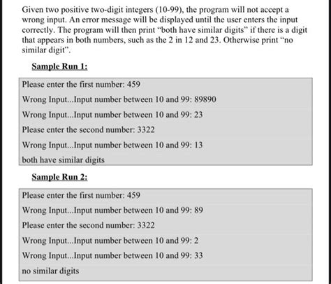Solved Given Two Positive Two Digit Integers 10 99 The Chegg Com