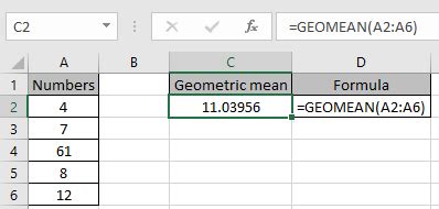 How To Use The Excel GEOMEAN Function
