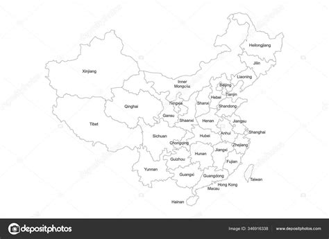 China Map Provinces Blank