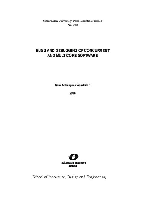 Pdf Bugs And Debugging Of Concurrent And Multicore Software