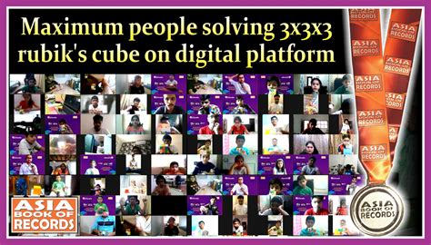Maximum People Solving 3x3x3 Rubiks Cube On Digital Platform Asia Book Of Records