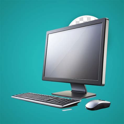 Premium Psd Desktop Computer And Keyboard And Mouse On White