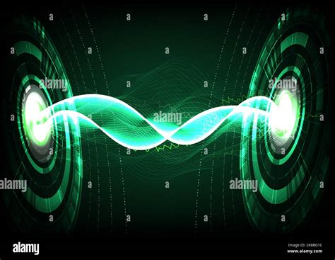 Hitech Circle Power Technology Lightning Signal Electricity Abstract Background Graphic Design