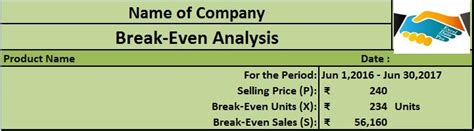 Download Break Even Analysis Excel Template ExcelDataPro