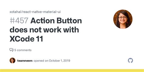action button does not work with xcode 11 · issue 457 · xotahal react native material ui · github