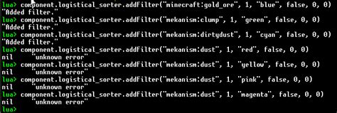 1122 Error When Using Opencomputers With Logistical Sorter With The