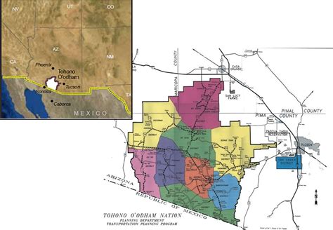Tohono Oodham District Map The Tohono Oodham Student Association