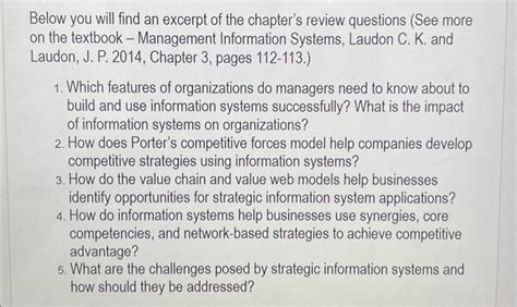 Solved Below You Will Find An Excerpt Of The Chapters