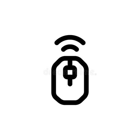 Mouse Wireless Vector Icon Computer Component Icon Outline Style