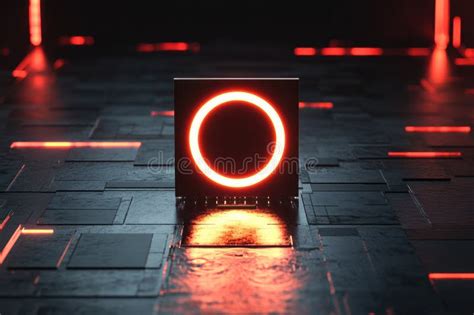 Microchip With Glowing Ring Design In A Futuristic Digital Environment