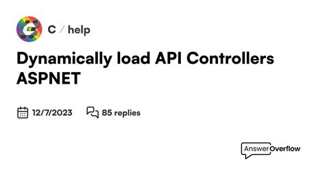 Dynamically Load Api Controllers Aspnet C