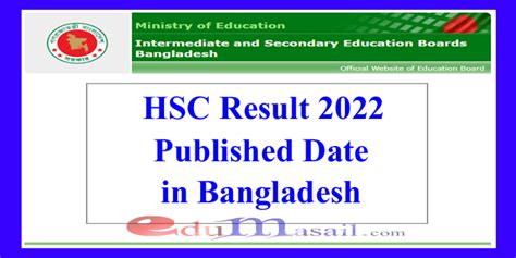 HSC Result Published Date In Bangladesh Edu Masail
