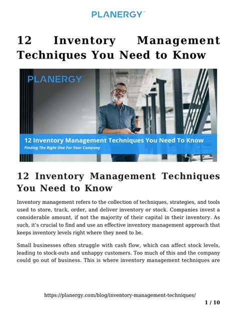 Inventory Management Techniques Pdf Inventory Six Sigma