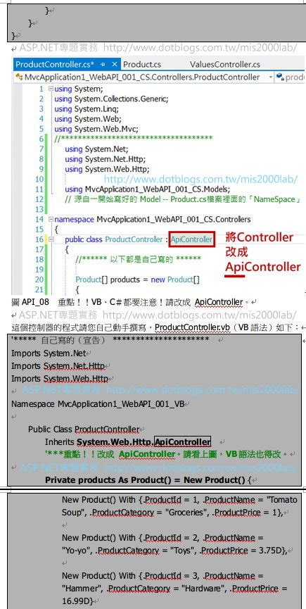 Trad Chinesebig5 Web Api 超簡單入門 Your First Aspnet Web Api 2 C Vb 原作：mike Wasson