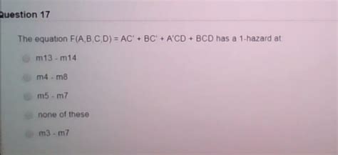 Solved Question The Equation F A B C D AC BC A CD Chegg Com